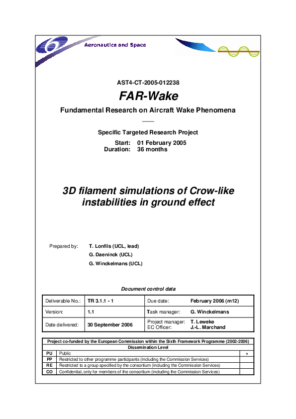 (PDF) 3D filament simulations of Crow-like instabilities in ground effect