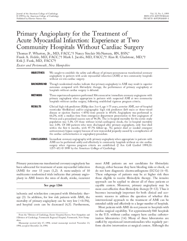 (PDF) Safety and Efficacy of Transradial vs Transfemoral Arterial Primary Coronary Angioplasty ...