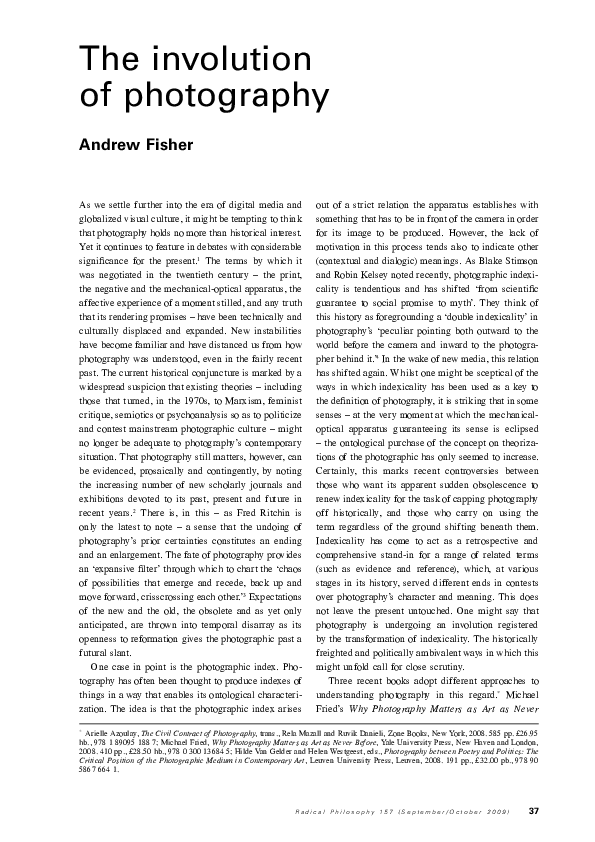 (PDF) The involution of photography