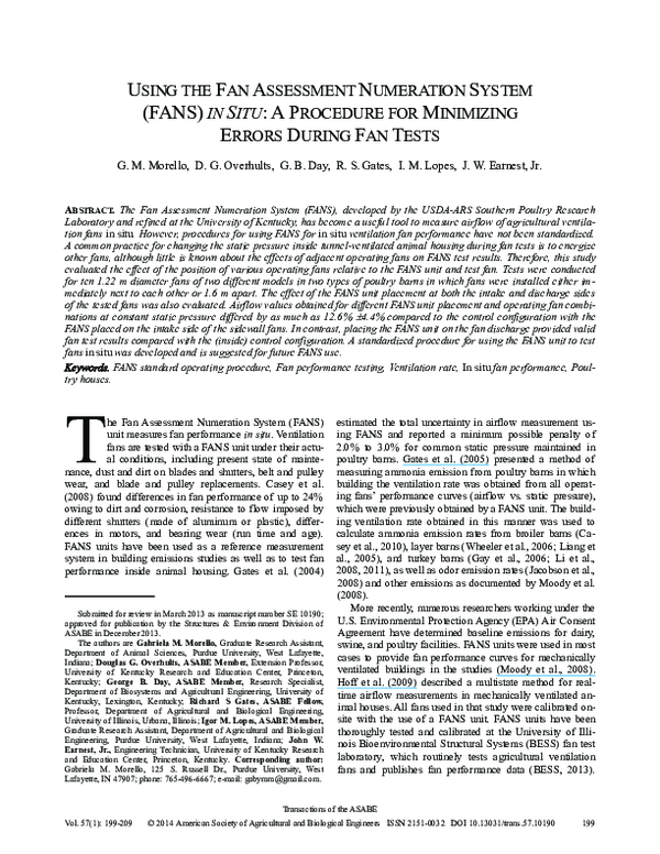 (PDF) Using the Fan Assessment Numeration System (Fans) in Situ: A ...