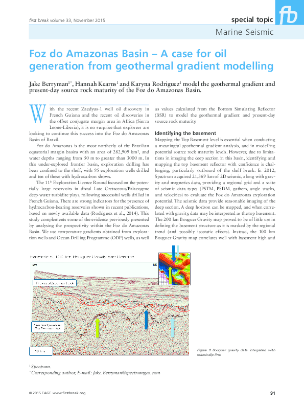 (PDF) Foz do Amazonas Basin – A case for oil generation from geothermal ...