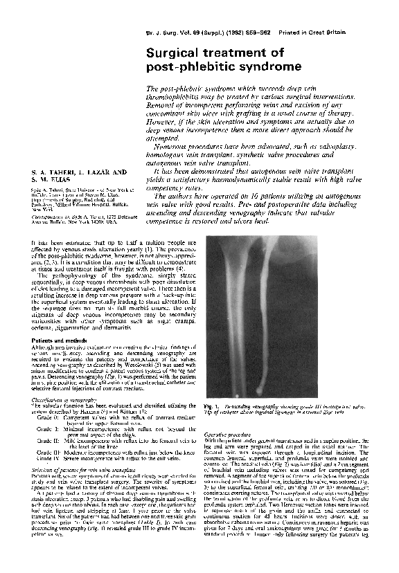 (PDF) Surgical treatment of post-phlebitic syndrome