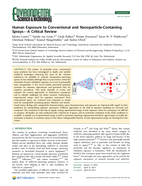 (PDF) Human Exposure to Conventional and Nanoparticle-Containing Sprays ...