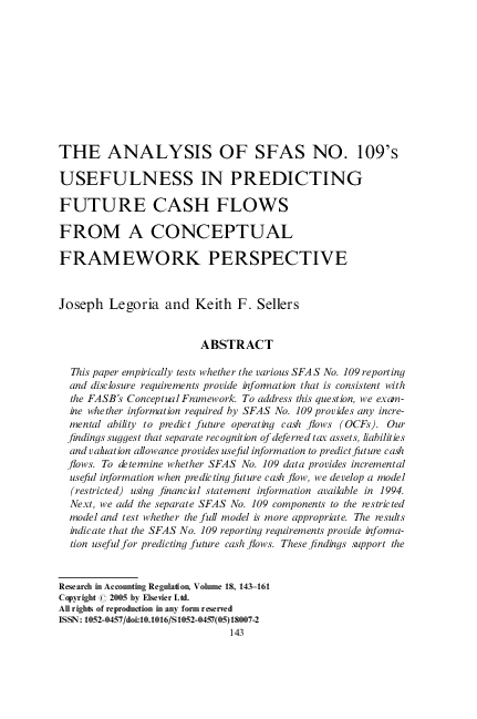 (PDF) The Analysis of SFAS No. 109’s Usefulness in Predicting Future ...