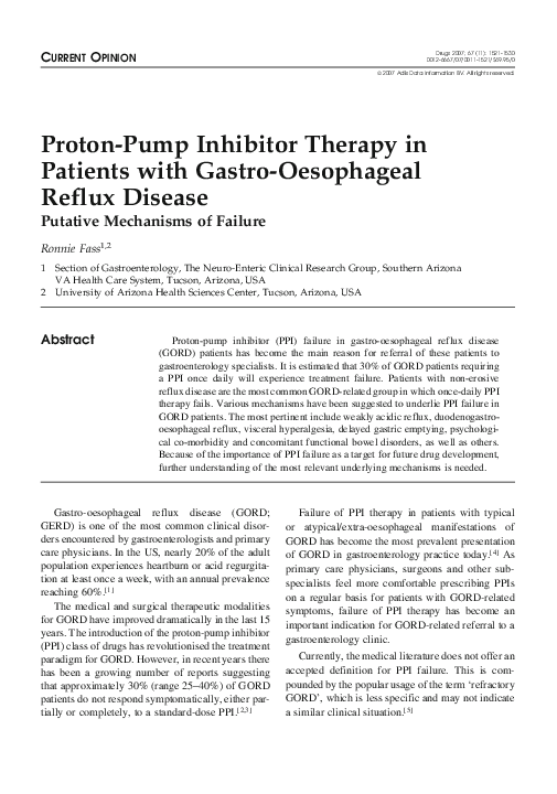 (PDF) Proton-Pump Inhibitor Therapy in Patients with Gastro-Oesophageal ...