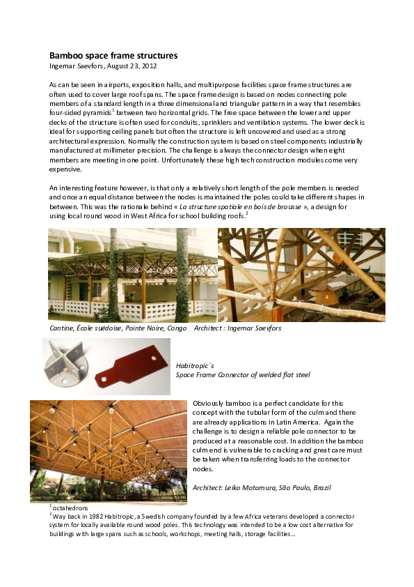 (PDF) Bamboo space frame structures