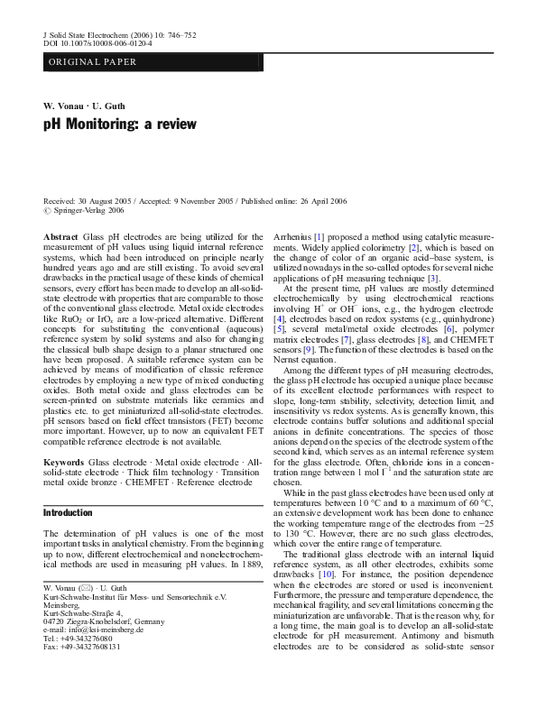 (PDF) pH Monitoring: a review