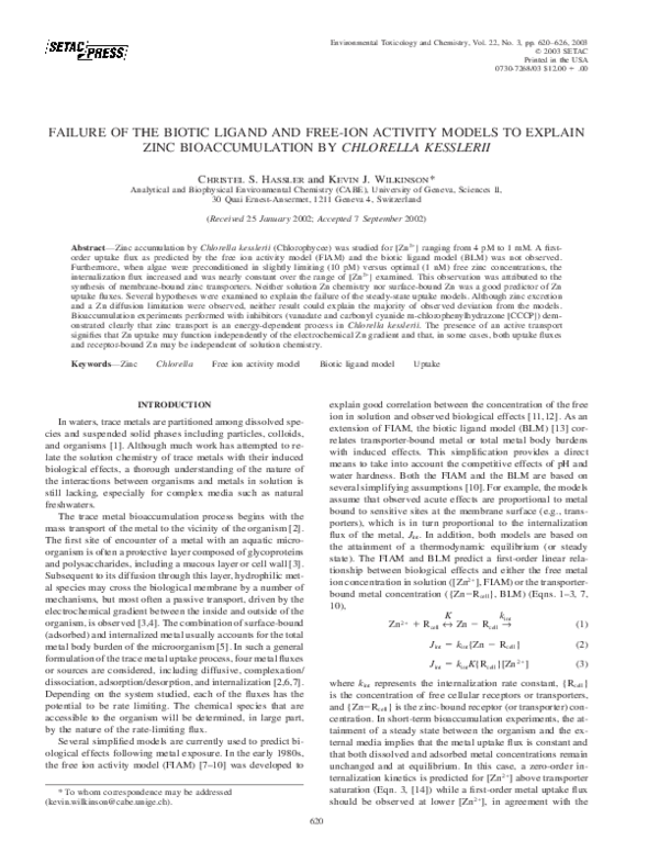 (PDF) Failure of the Biotic Ligand and Free-Ion Activity Models to ...