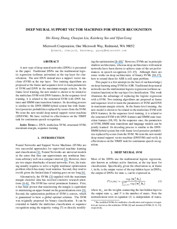 (PDF) Deep neural support vector machines for speech recognition