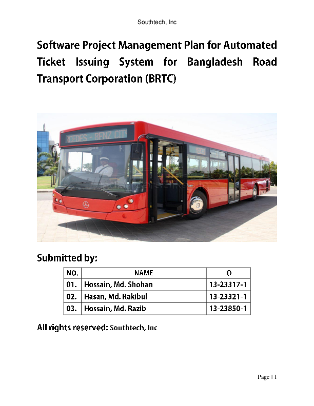 (PDF) Software Project Management Plan for Automated Ticket Issuing System for Bangladesh Road ...