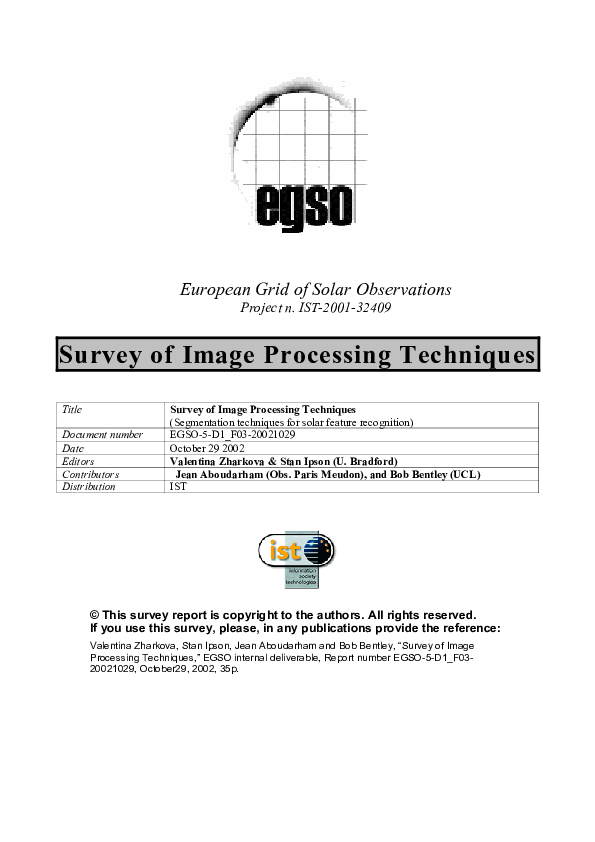 (PDF) Survey of Image Processing Techniques | Valentina Zharkova - Academia.edu
