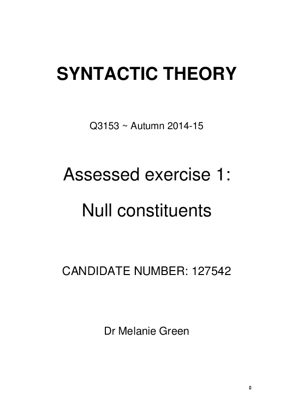 (PDF) The Minimalist Program by Noam Chomsky: Null constituents