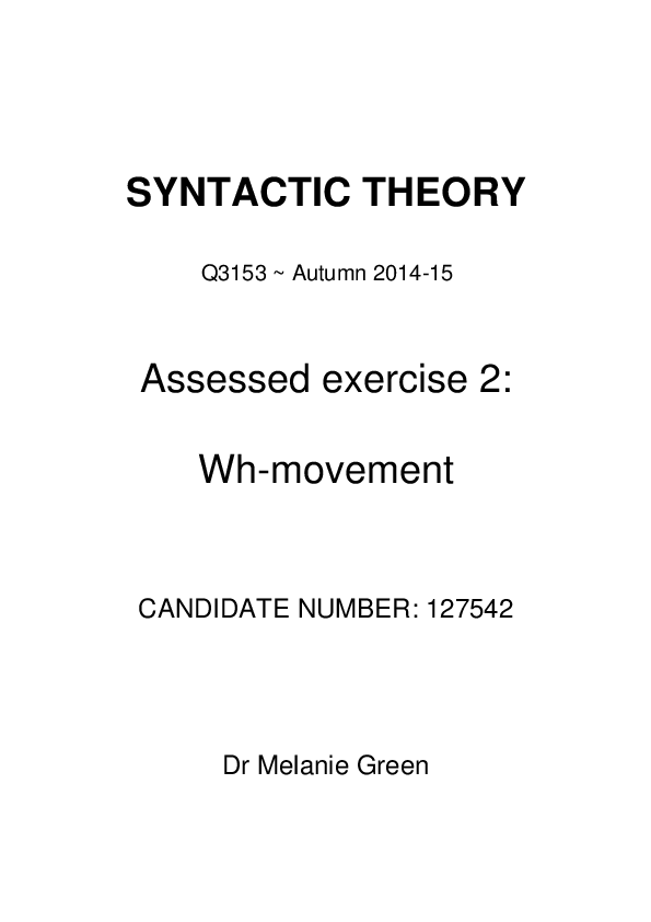 (PDF) The Minimalist Program by Noam Chomsky: Wh-movement