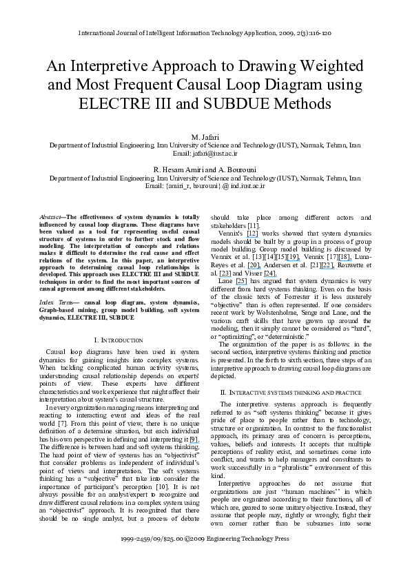 (PDF) Causal Loop Analysis Using ELECTRE III & SUBDUE
