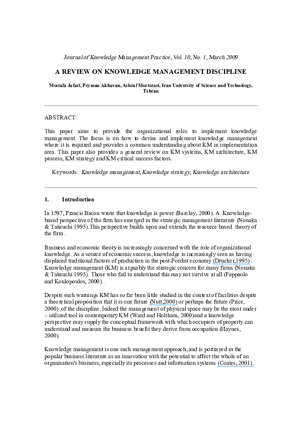 Knowledge Management Process Pdf
