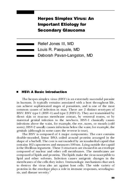 (PDF) Herpes Simplex Virus: An Important Etiology for Secondary Glaucoma
