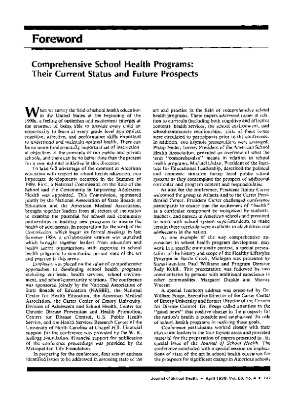 (PDF) Comprehensive School Health Programs: Their Current Status and ...
