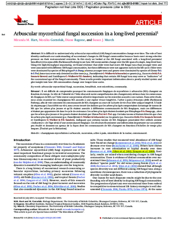 (PDF) Arbuscular mycorrhizal fungal succession in a long-lived ...