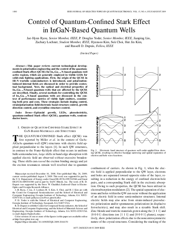 (PDF) Control of quantum-confined Stark effect in InGaN∕GaN multiple quantum well active region ...