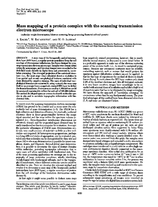 (PDF) Mass Mapping of a Protein Complex with the Scanning Transmission ...