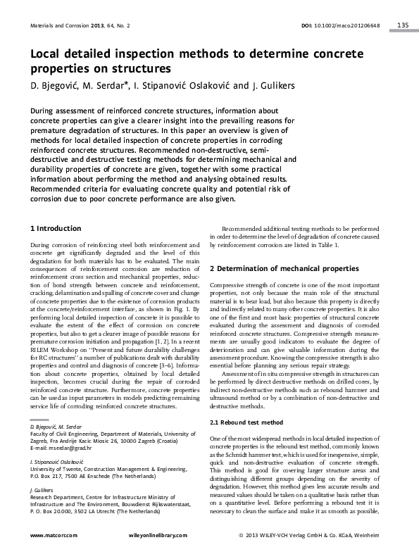 (PDF) Local detailed inspection methods to determine concrete ...