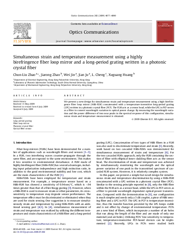 (PDF) Simultaneous strain and temperature measurement using a compact ...