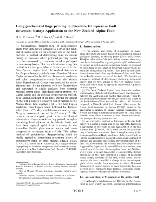 (PDF) Using geochemical fingerprinting to determine transpressive fault ...