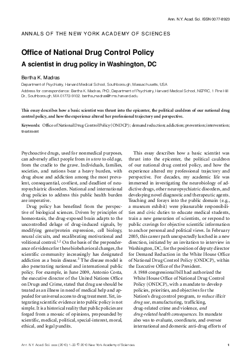 (PDF) Office of National Drug Control Policy