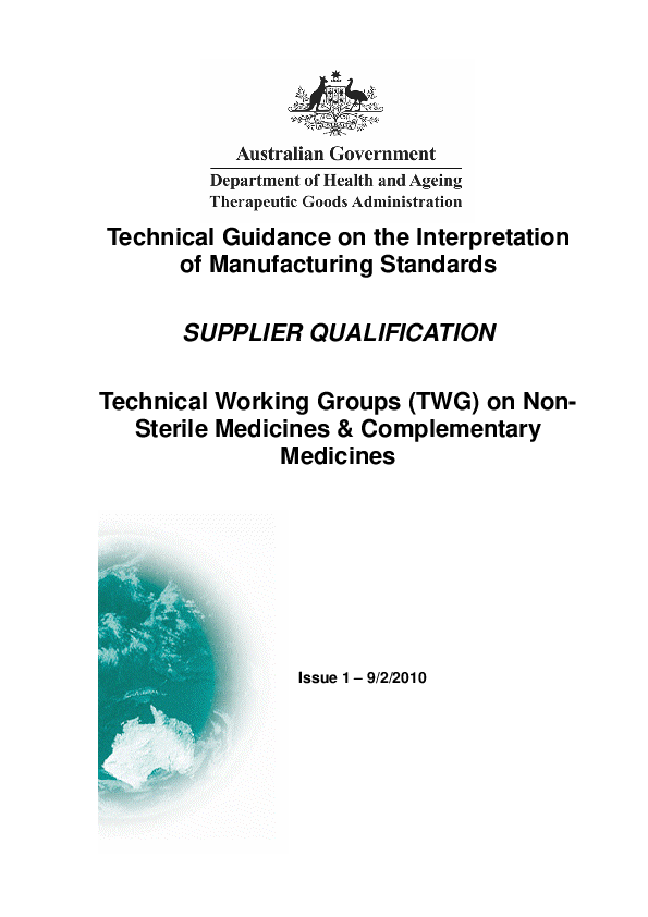 (PDF) Technical Guidance on the Interpretation of Manufacturing ...