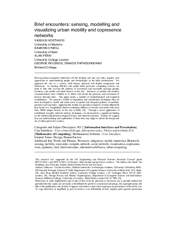 (PDF) Brief encounters