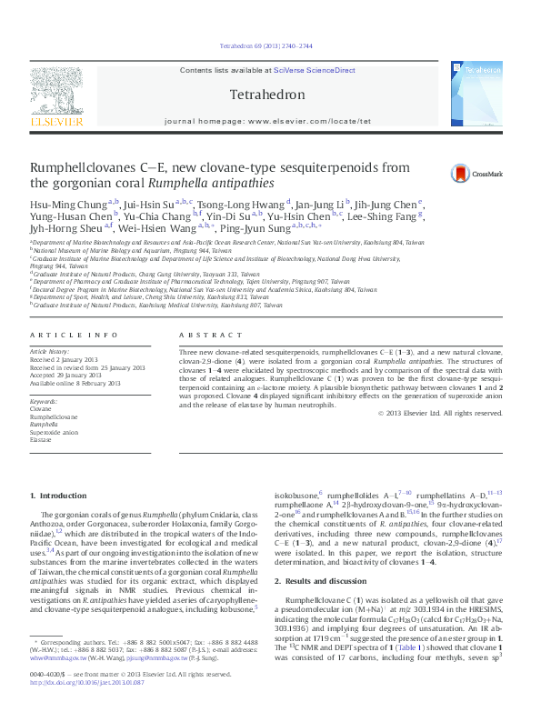 (PDF) Rumphellclovanes C–E, new clovane-type sesquiterpenoids from the ...