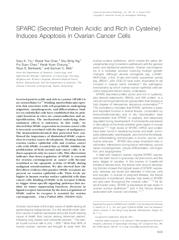 (PDF) SPARC (secreted protein acidic and rich in cysteine) knockdown ...