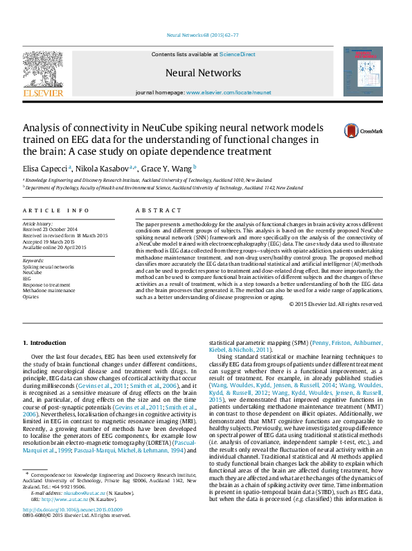 (PDF) Analysis of connectivity in NeuCube spiking neural network models trained on EEG data for ...