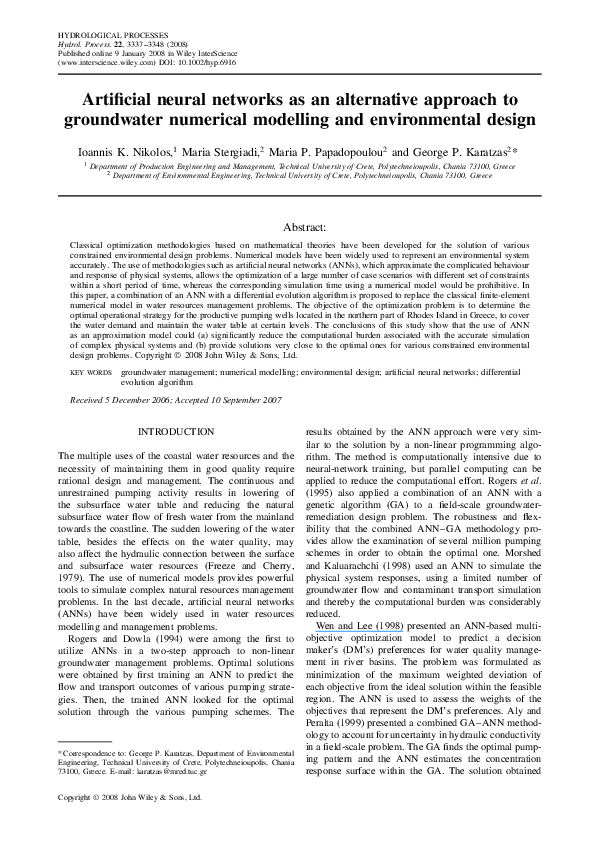 Pdf Artificial Neural Networks As An Alternative Approach To