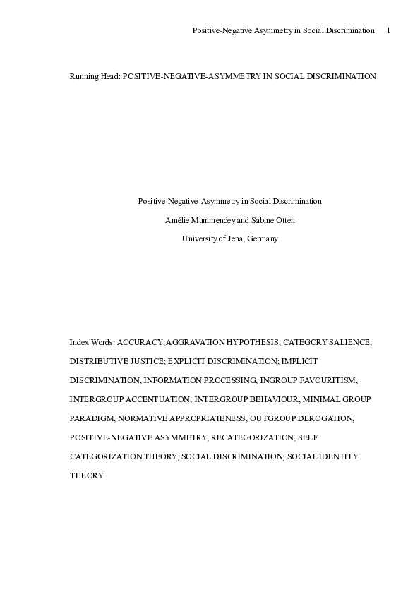 (DOC) Positive–Negative Asymmetry in Social Discrimination