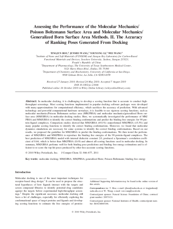 (PDF) Assessing the performance of the molecular mechanics/Poisson ...