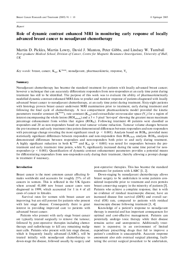 (PDF) Role of dynamic contrast enhanced MRI in monitoring early ...