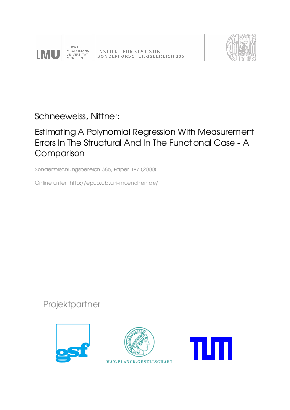 (PDF) Estimating A Polynomial Regression With Measurement Errors In The Structural And In The ...