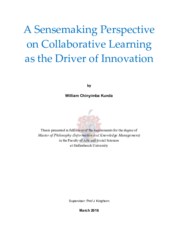 (PDF) A Sensemaking Perspective on Collaborative Learning as the Driver of Innovation