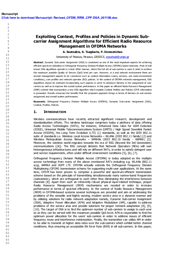 (PDF) Exploiting context, profiles, and policies in dynamic sub-carrier assignment algorithms ...