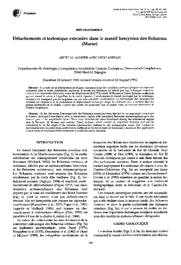 (PDF) Détachements et tectonique extensive dans le massif hercynien des ...