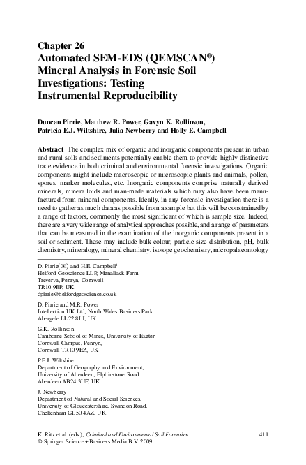 (PDF) Automated SEM-EDS (QEMSCAN®) Mineral Analysis in Forensic Soil ...