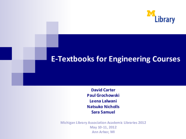 (PDF) E-Textbooks for Engineering Courses
