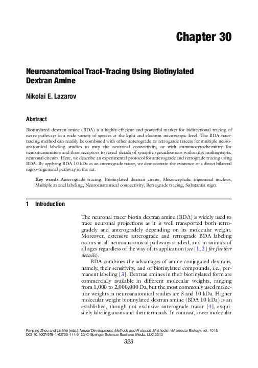 (PDF) Neuroanatomical Tract-Tracing Using Biotinylated Dextran Amine