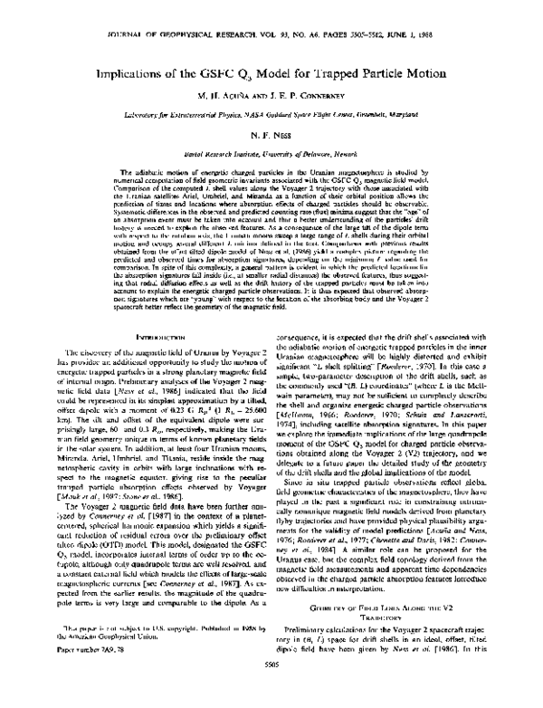 (PDF) Implications of the GSFC Q 3 Model for Trapped Particle Motion