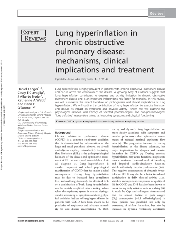 (PDF) Lung hyperinflation in chronic obstructive pulmonary disease ...