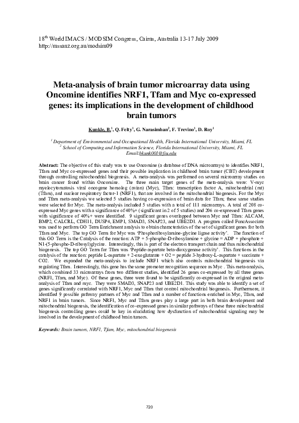 (PDF) Meta-analysis of brain tumor microarray data using Oncomine ...