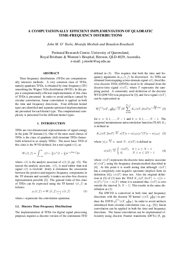 (PDF) Computationally Efficient Implementation of Convolution-Based ... (PDF) Computationally Efficient Implementation of Convolution-Based ...