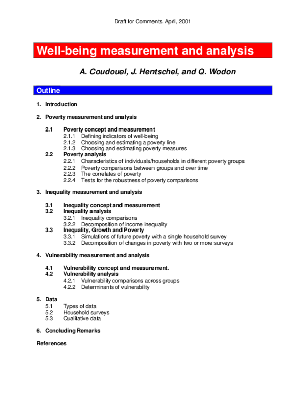 (PDF) Well-being measurement and analysis