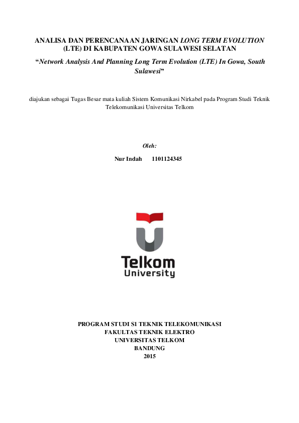 (PDF) PERENCANAAN DAN ANALISIS JARINGAN LONG TERM EVOLUTION (LTE) DI ...